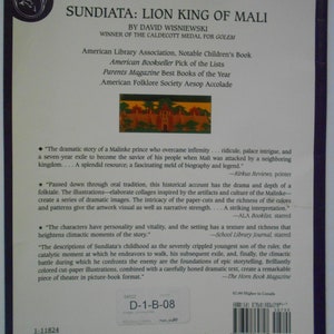 Sundiata: Lion King of Mali by David Wisniewski Paperback Children's ...