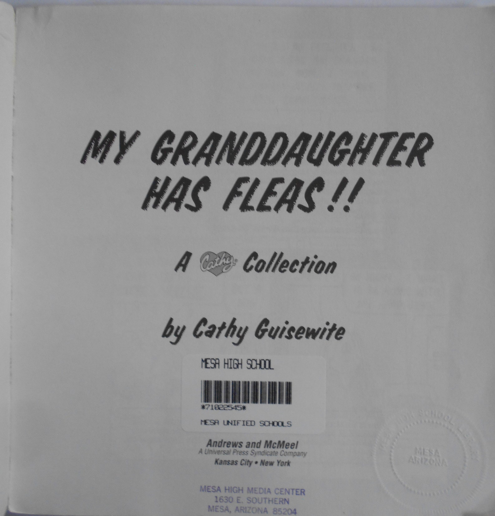 My Granddaughter Has Fleas * A Collection of Cathy Comic Strips by ...