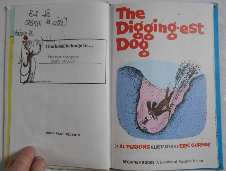 The Digging-est Dog by Al Perkins Beginner Book Hardback 1967 - Etsy