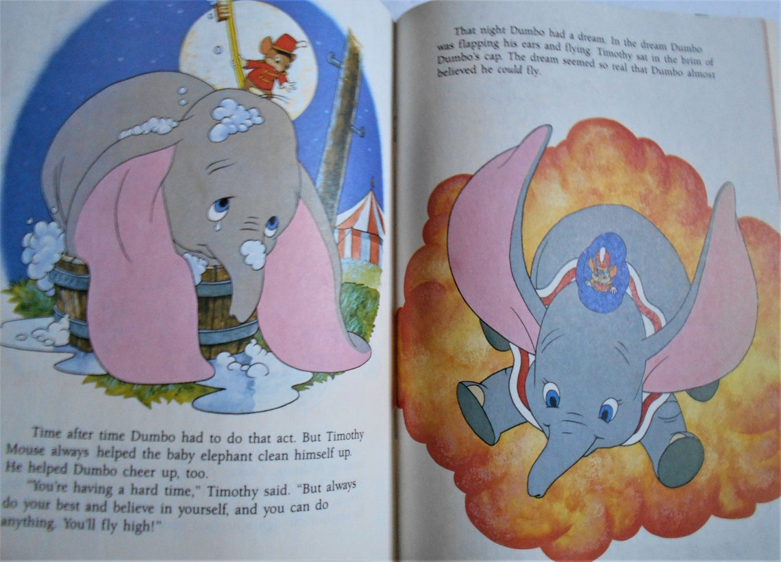 Walt Disney es Dumbo and the Magic Feather A Book About | Etsy