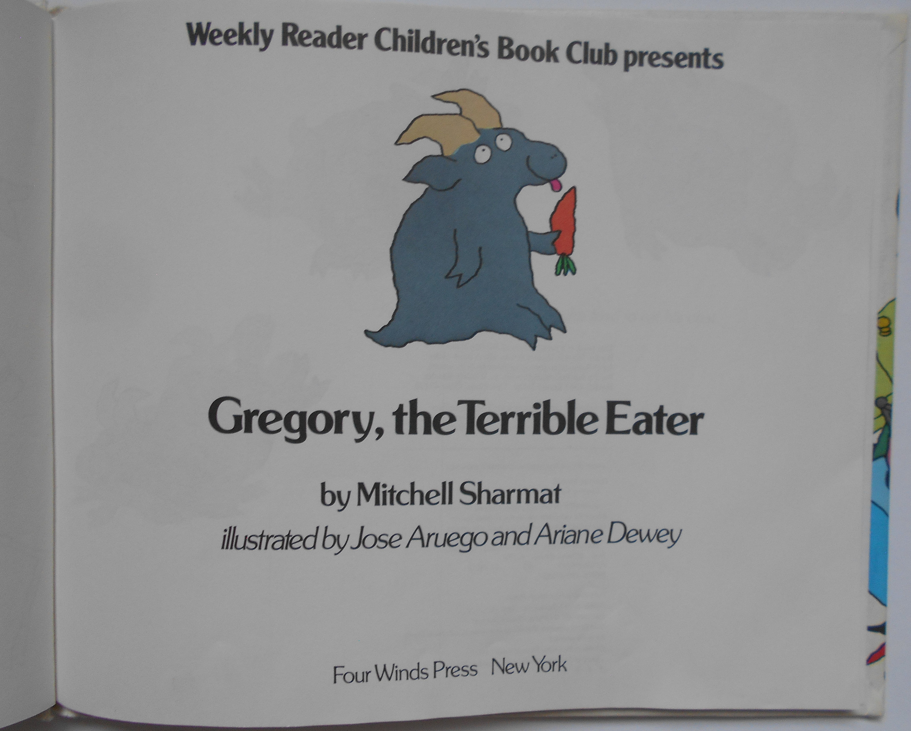 Gregory, the Terrible Eater by Mitchell Sharmat A Weekly Reader ...
