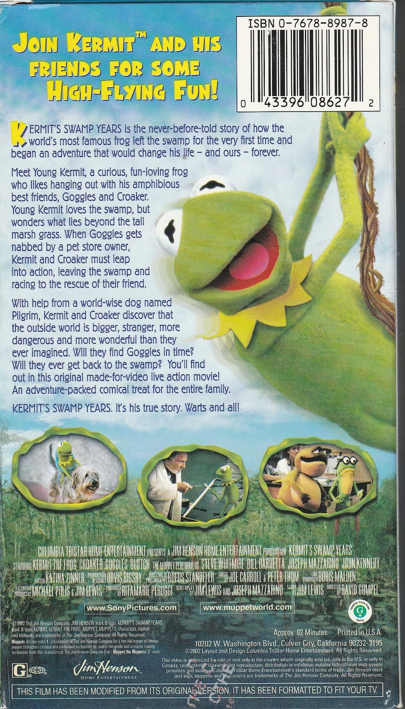 VHS Jim Henson Presents: Kermit, the Swamp Years Muppet Movie 2002 - Etsy