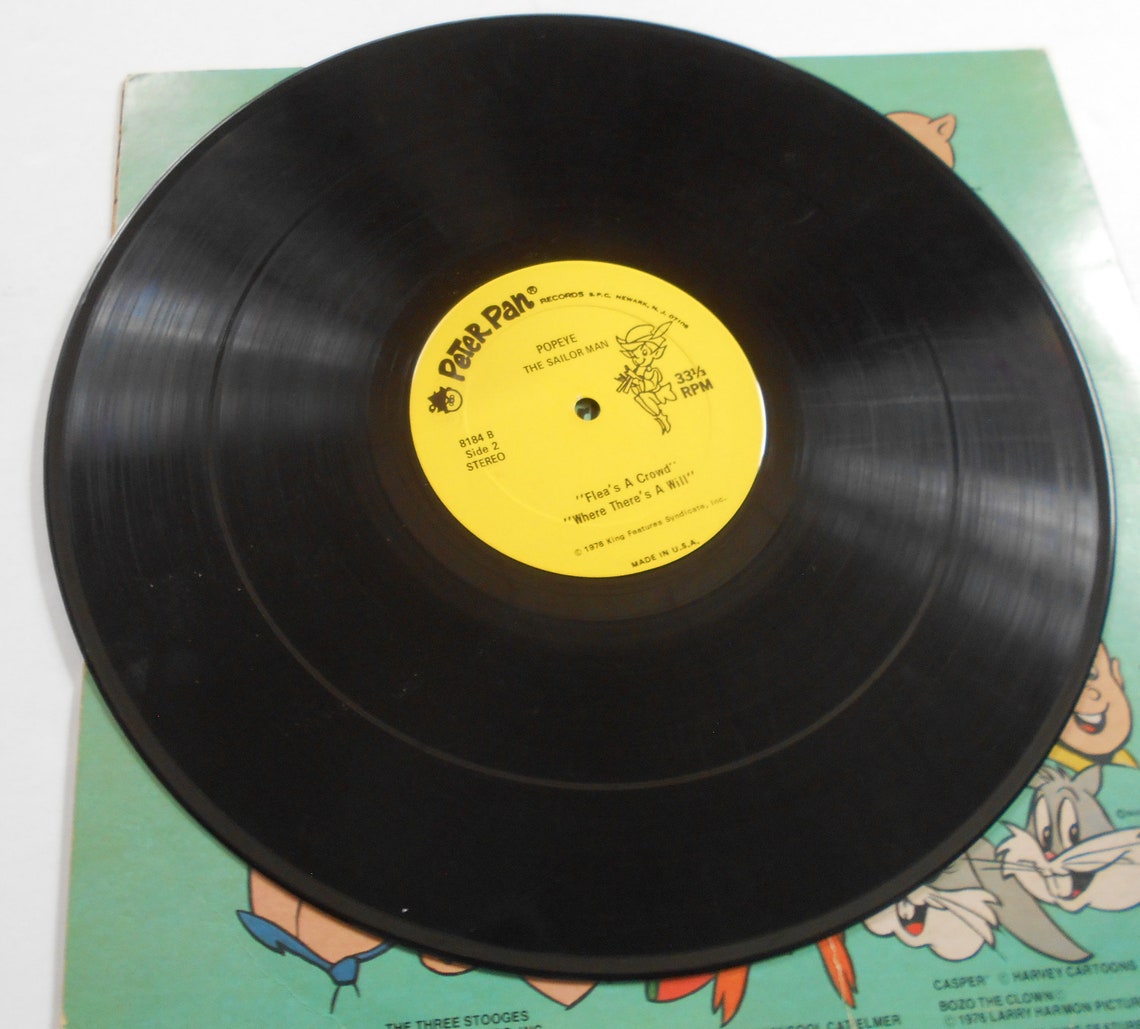 Popeye the Sailor Man 33 RPM Vinyl LP Record * Peter Pan Records 1976 ...