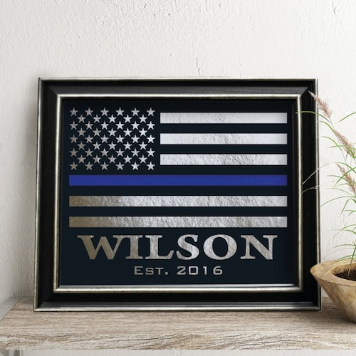 Custom Thin Blue Line Flag Police Flag Wood Flag - Etsy