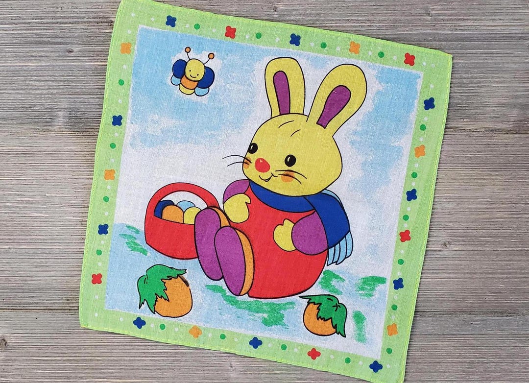 Bunny Rabbit Hankie, Child's Easter Handkerchief - Etsy