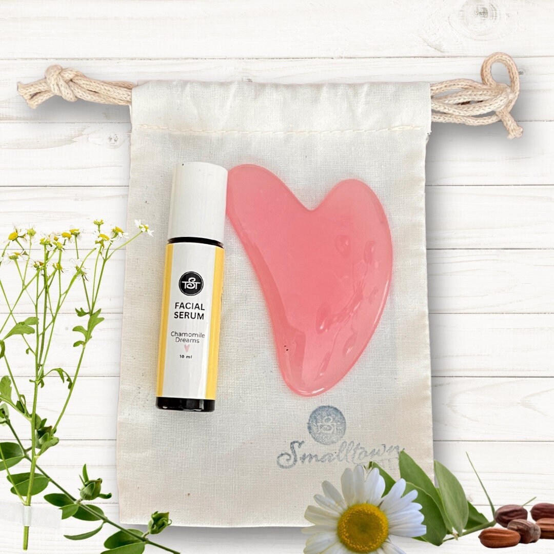 Luxury Skincare Duo: Gua Sha Stone & Hydrating Serum for Youthful Skin ...
