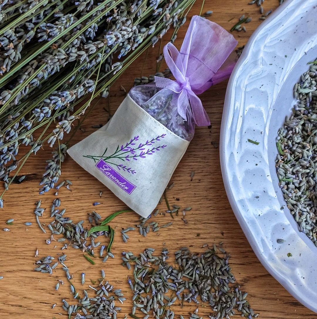 Organic Lavender Sachet, Dried Flower Potpourri Bag, Closet Deodorizer ...