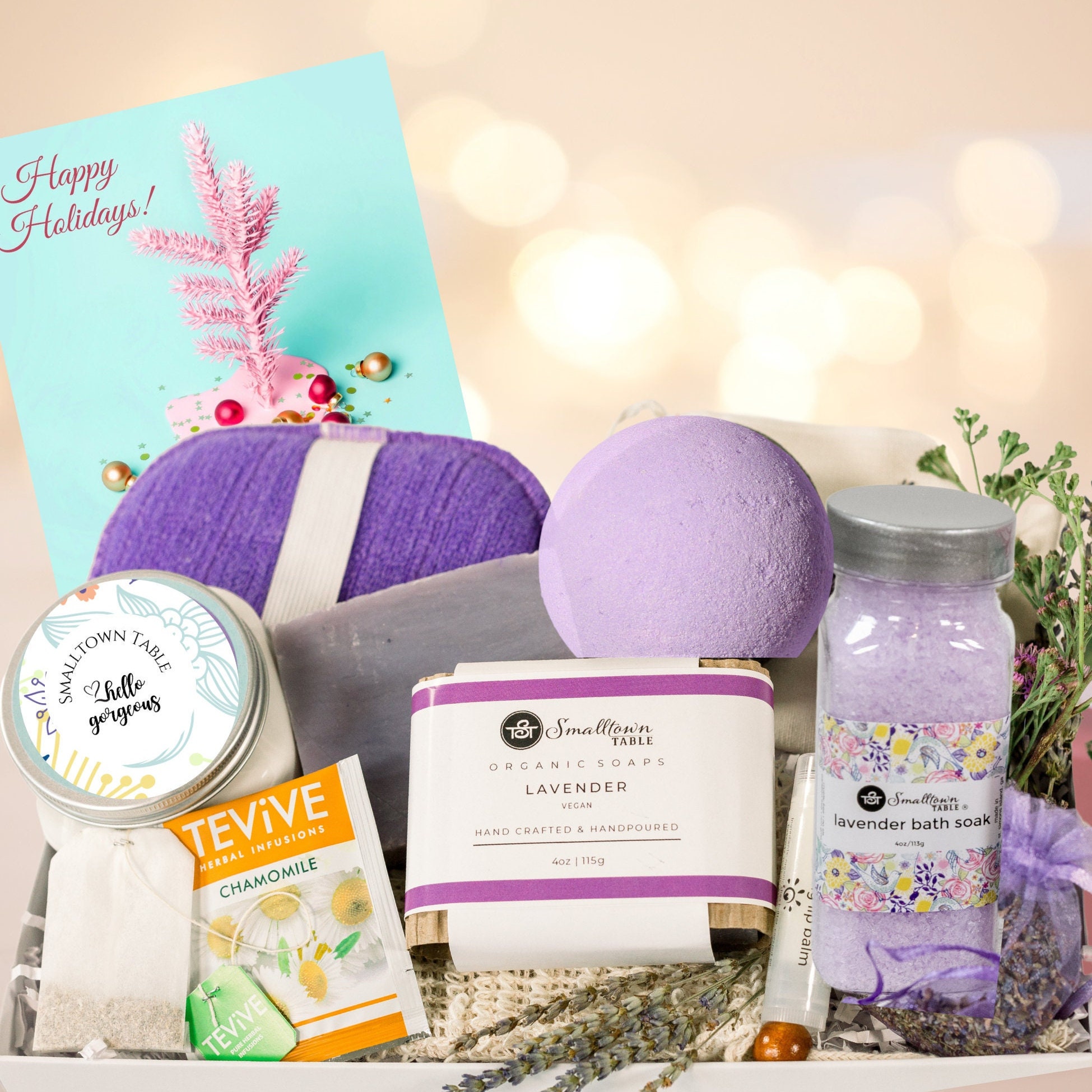 Lavender Spa Gift Set, Hygge Christmas Gift, Self Care Kit Relaxation ...