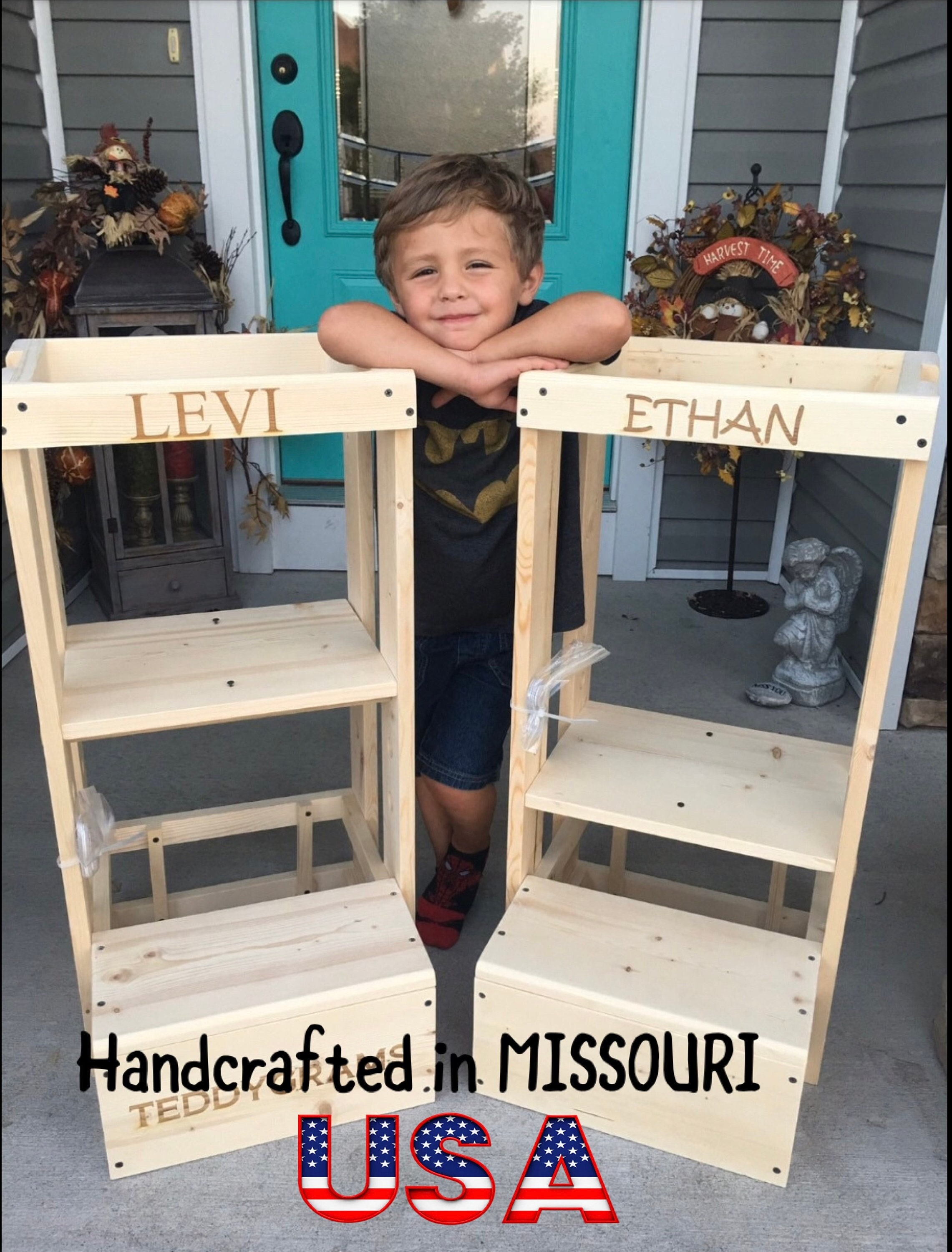 Toddler Step Stool Tot Tower Adjustable Step Stool Learning Tower Montessori Furniture Kittower Toddler Toddler Gifts Etsy