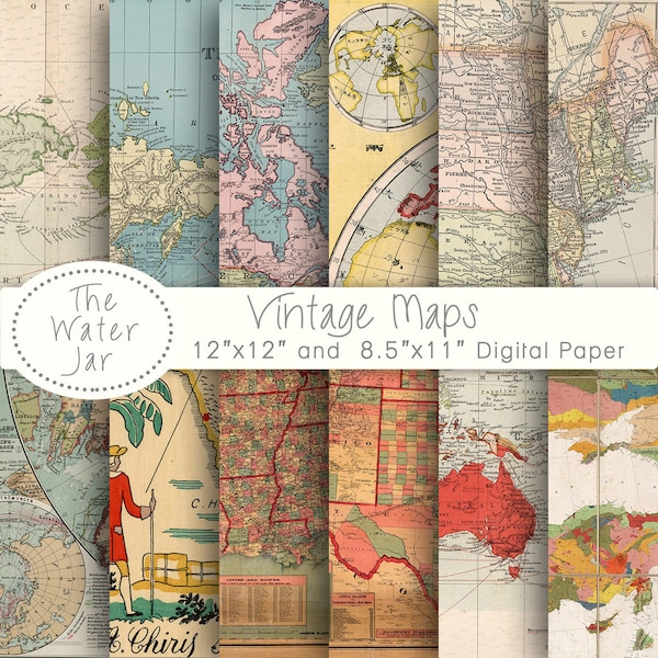Scrapbook Paper Old World Map - Etsy