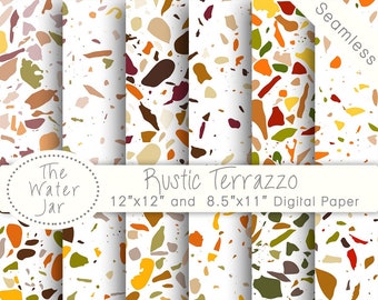 Terrazzo Digital Paper Pack Seamless Repeating Pattern in | Etsy