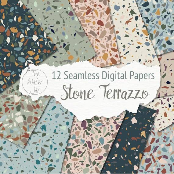 Stone Terrazzo Digital Paper Pack Printable Terrazzo Designs - Etsy