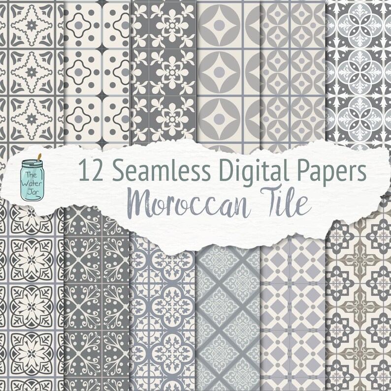 Moroccan Tile Digital Paper Pack Printable Moroccan Designs - Etsy