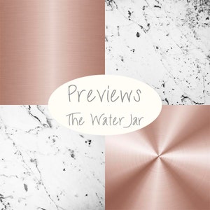 Marble and Rose Gold Digital Paper, Commercial Use, Digital Rose Gold ...