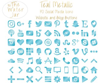 Teal Website Icons - Etsy