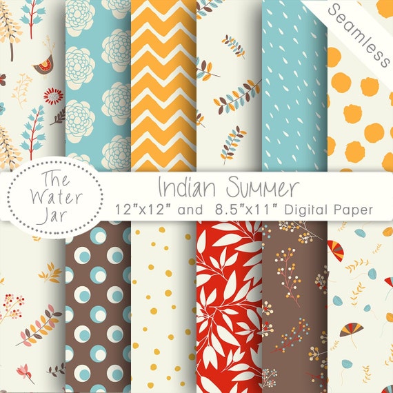 Digital Paper Pack SEAMLESS Indian Summer Website & Blog | Etsy