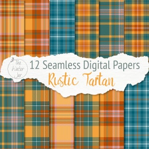 Rustic Plaid Digital Paper Pack, Seamless Tartan Patterns, Printable ...