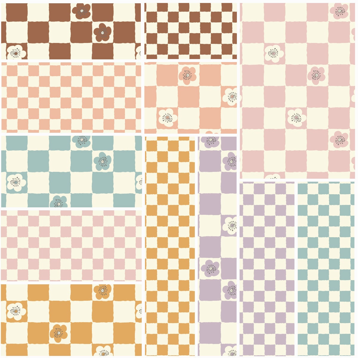 Printable Checkerboard Digital Paper Pack Designs in Bright Colors ...