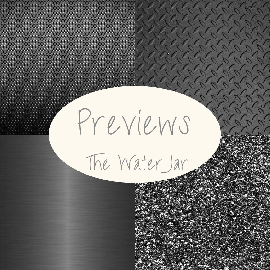 Black Metallic Digital Paper Pack With Black Metallic Glitter, Black ...