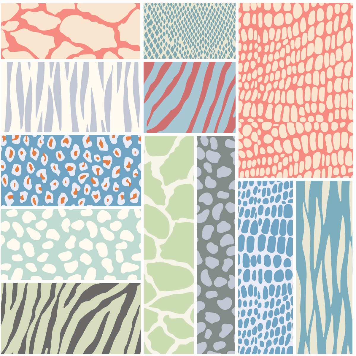 Safari Animal Print Digital Paper Pack Animal Skin Printable - Etsy