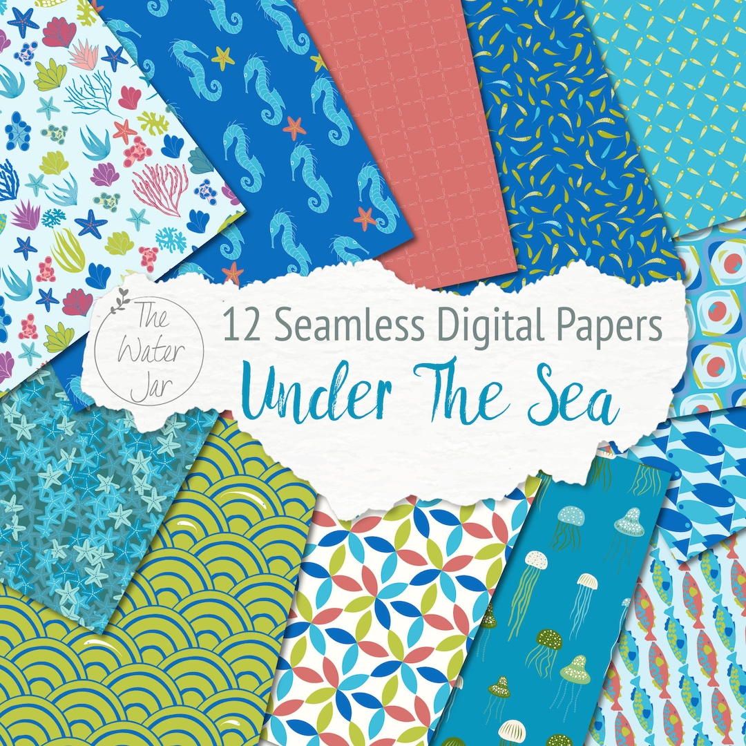 Ocean Themed Digital Paper Pack, Under the Sea Printable Paper ...