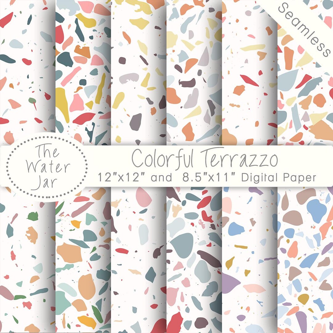 Colorful Terrazzo Digital Wallpaper, Digital Terrazzo Designs, Italian ...
