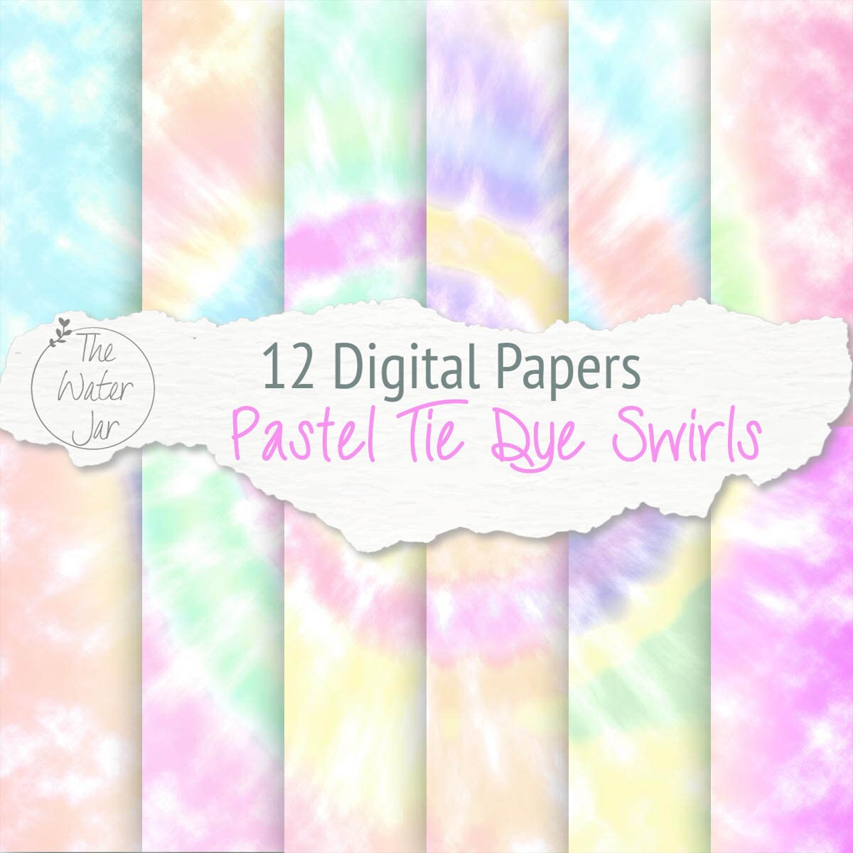 Pastel Tie Dye Swirl Digital Paper Pack Spiral Tie Dye - Etsy Polska