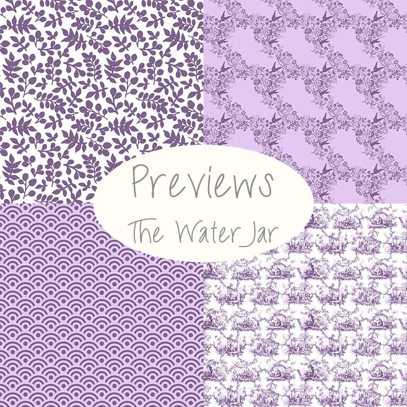 Digital Chinoiserie Paper Pack, Purple China Pattern, Digital Papers ...