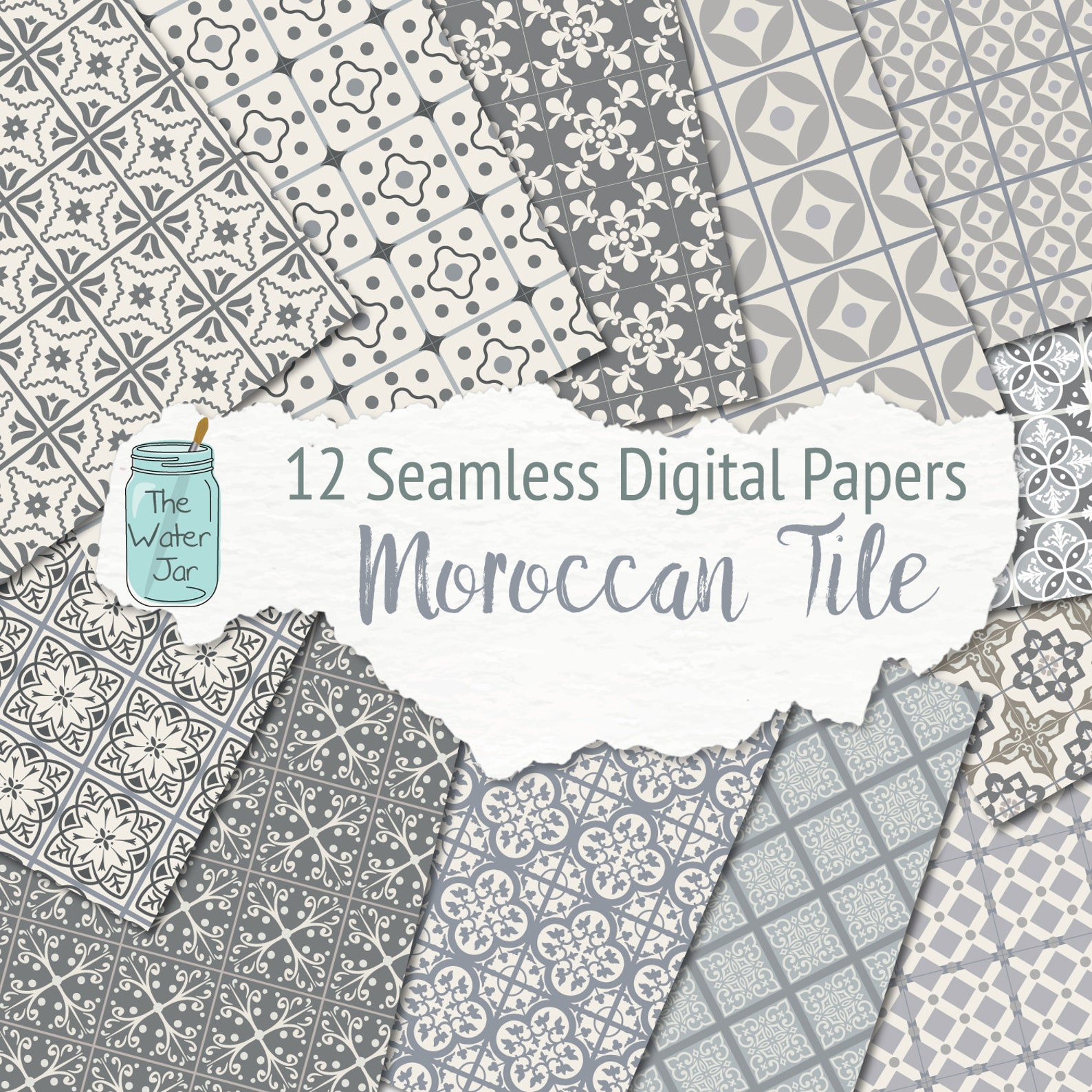 Moroccan Tile Digital Paper Pack, Printable Moroccan Designs for ...