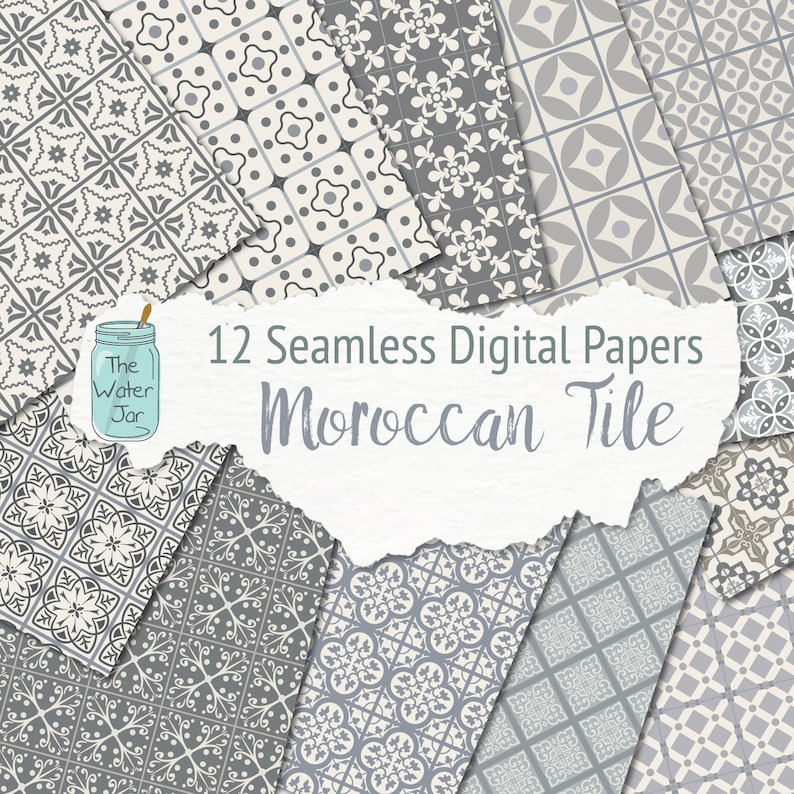 Moroccan Tile Digital Paper Pack, Printable Moroccan Designs for ...