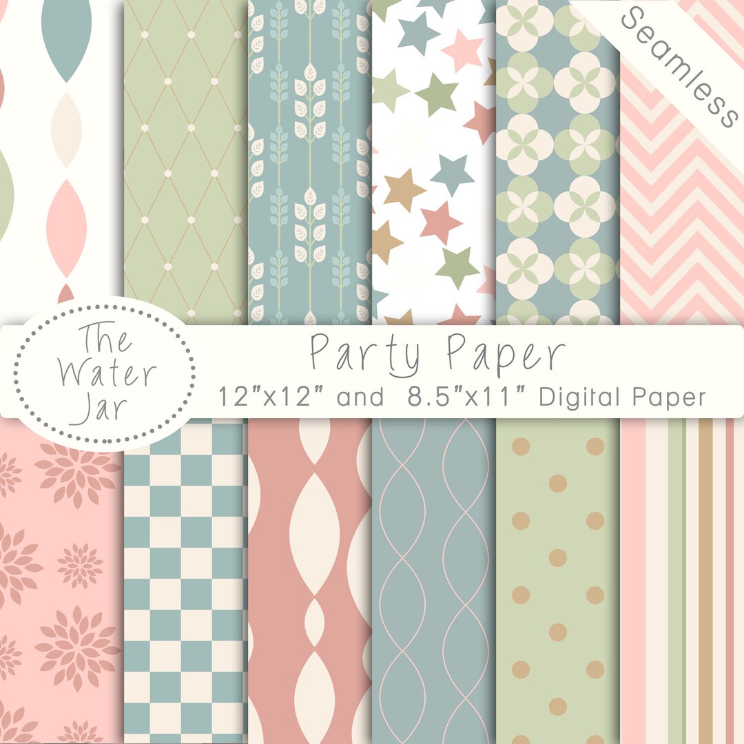 Digital Paper Party Pack Seamless Pattern Printable Paper - Etsy