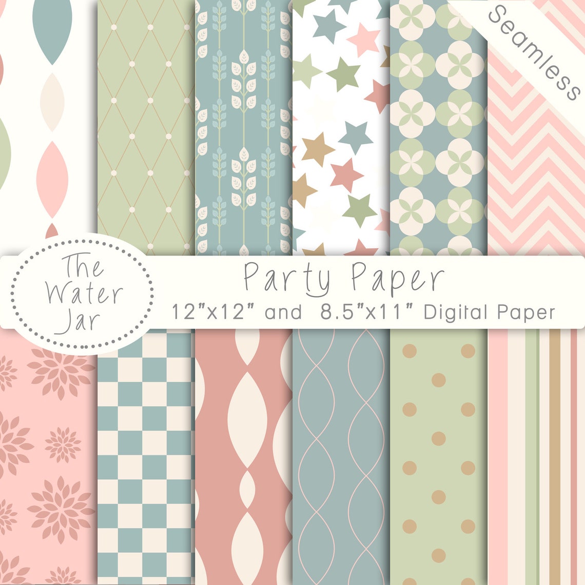 Digital Paper Party Pack Seamless Pattern Printable Paper - Etsy