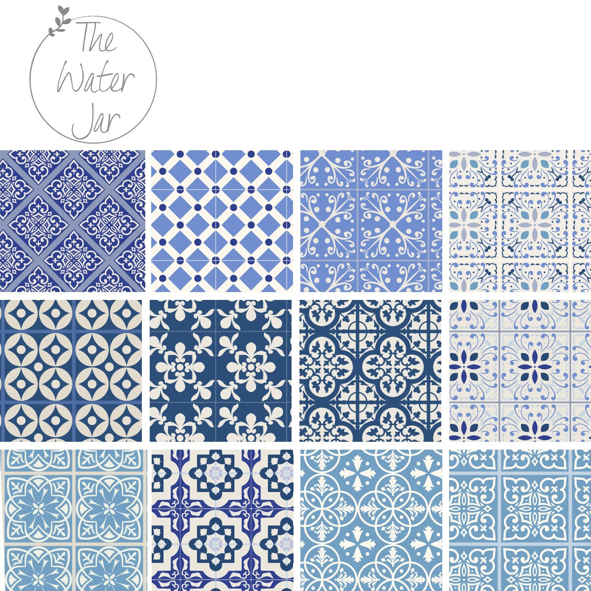 Blue Moroccan Tile Digital Paper Pack, Moroccan Pattern in Blue ...
