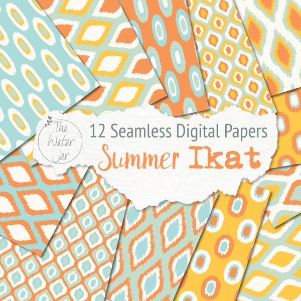 Blue Ikat Wallpaper - Etsy