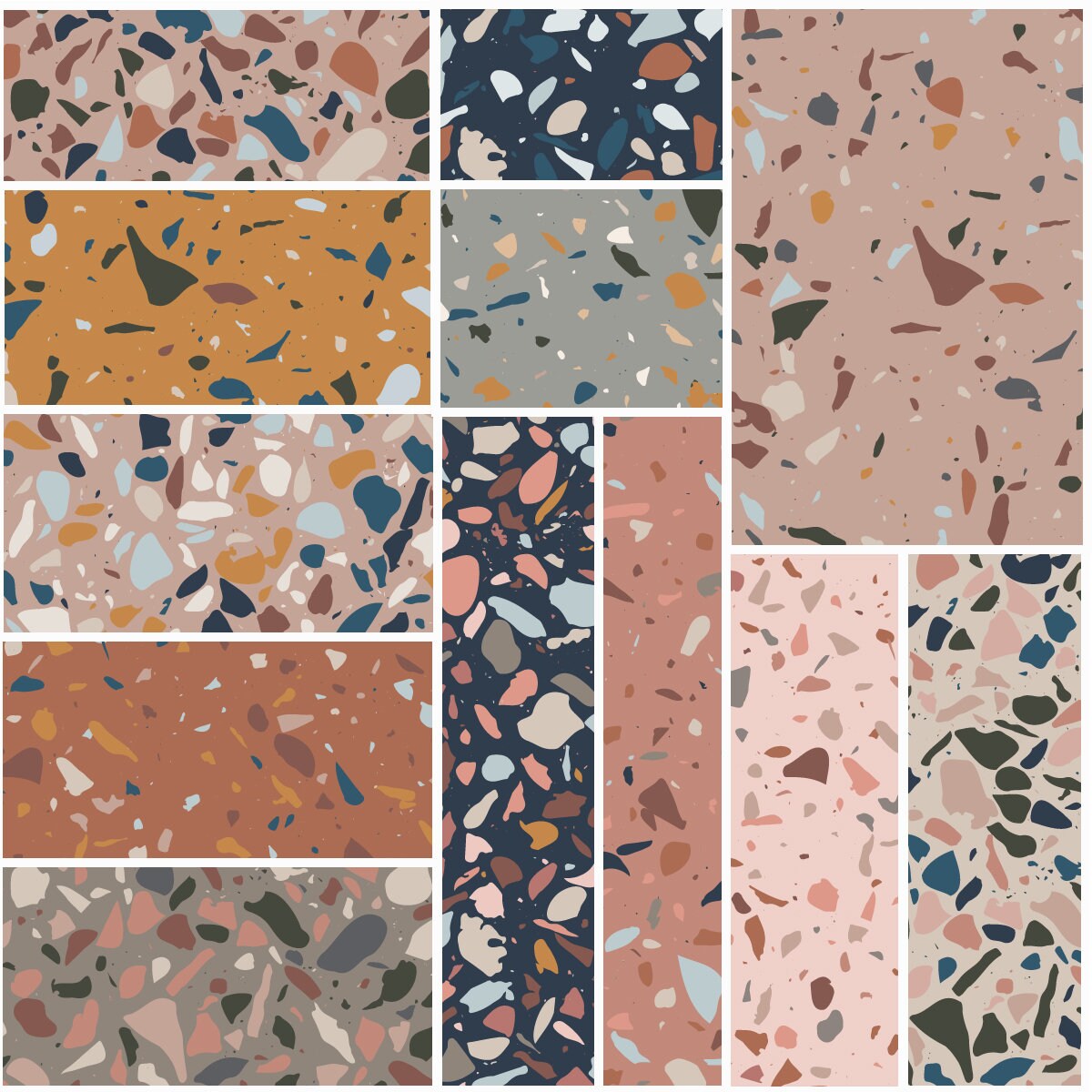 Desert Terrazzo Digital Paper Pack, Printable Colorful Terrazzo ...