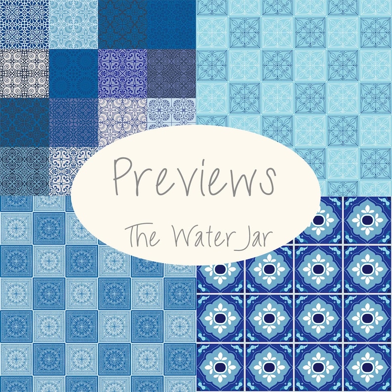 Moroccan Tile Digital Paper Pack Blue Moroccan Pattern - Etsy