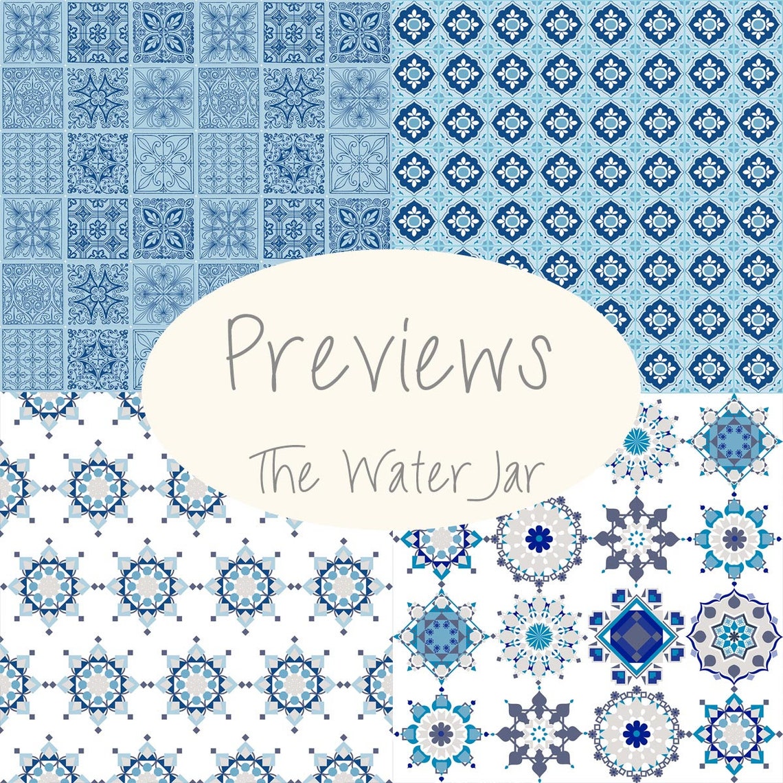 Moroccan Tile Digital Paper Pack Blue Moroccan Pattern - Etsy