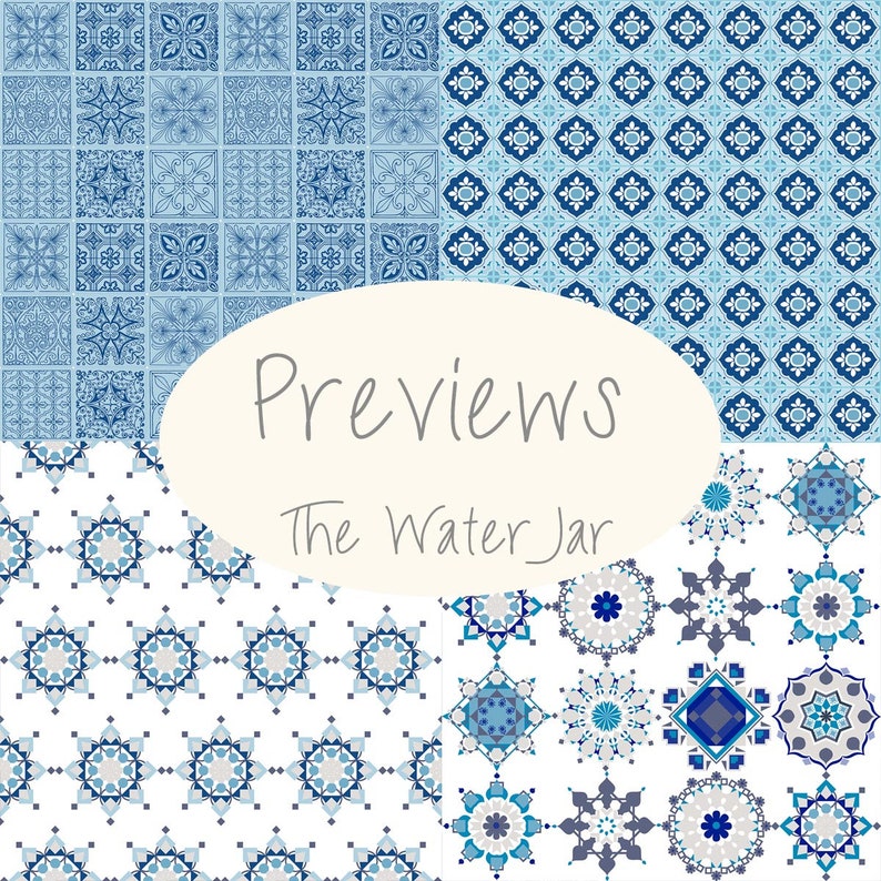 Moroccan Tile Digital Paper Pack Blue Moroccan Pattern - Etsy
