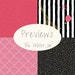 Paris Themed Digital Paper Pack in Classic Pink, Gold and Black ...
