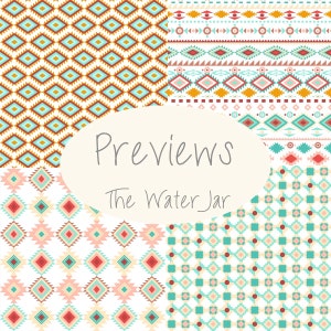 Aztec Digital Paper, Summer Digital Paper Pack, Aztec Patterns ...