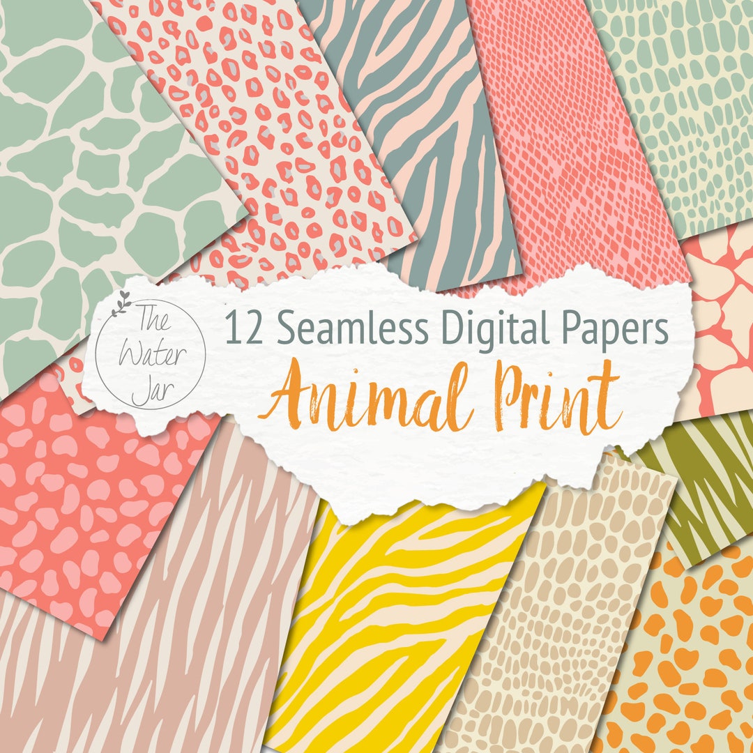 Animal Skin Patterns, Digital Paper Pack, Serengeti Animal Print ...