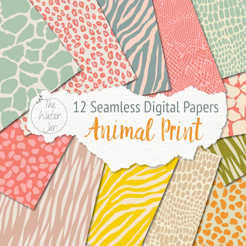 Animal Skin Patterns Digital Paper Pack Serengeti Animal - Etsy