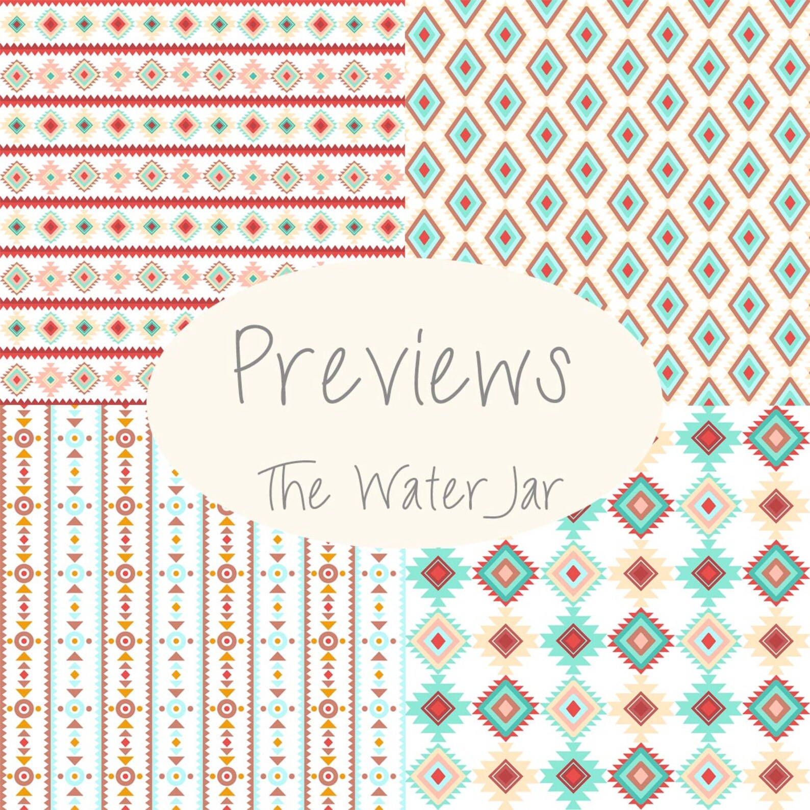 Aztec Digital Paper Summer Digital Paper Pack Aztec - Etsy