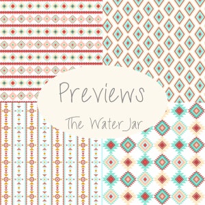 Aztec Digital Paper, Summer Digital Paper Pack, Aztec Patterns ...