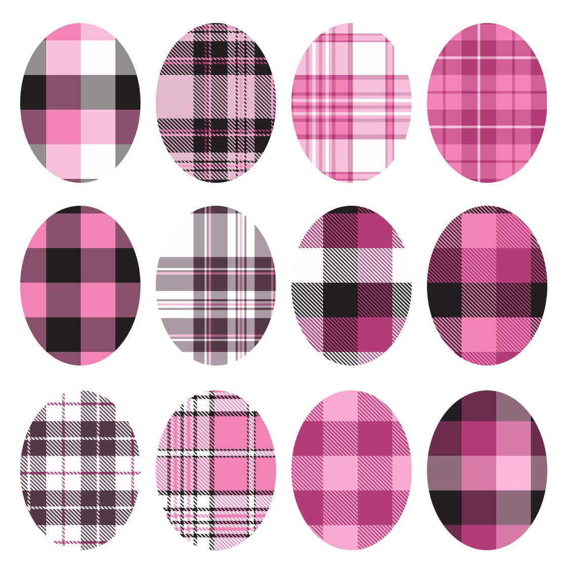 Plaid Digital Paper in Pink Black and White Digital Paper | Etsy