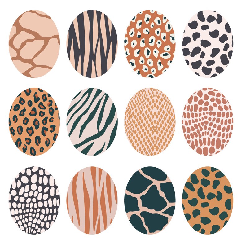 Jungle Themed Animal Print Digital Paper Pack, Earthy Brown Hues ...