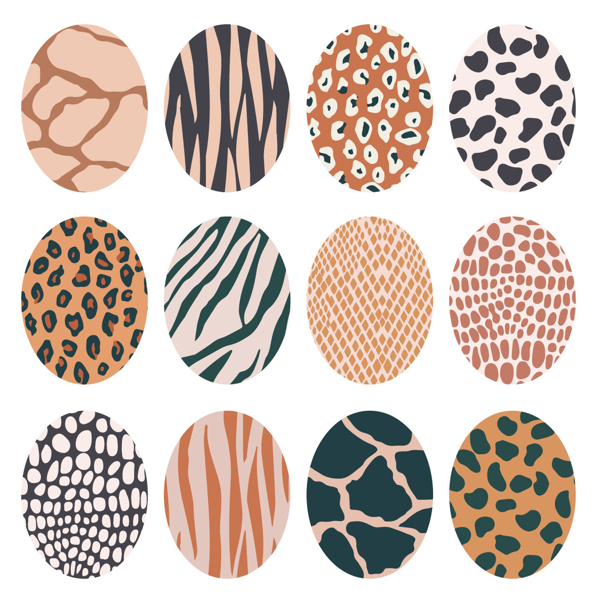 Jungle Themed Animal Print Digital Paper Pack Earthy Brown - Etsy