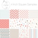 Printable Paper, Digital Paper Pack in Coral and Blue, Seamless Designs ...