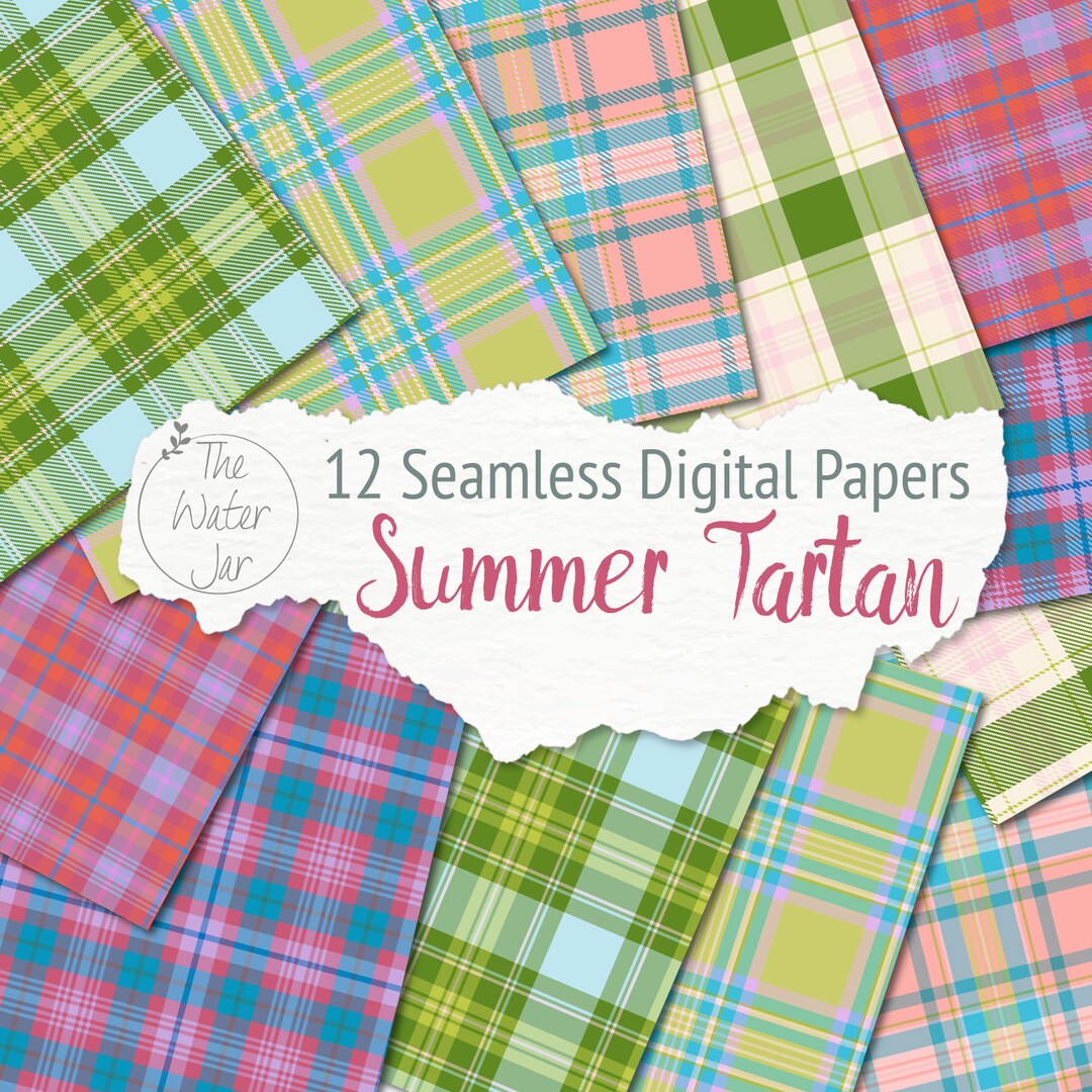 Buffalo Plaid Digital Paper Pack, Plaid Designs, Seamless Tartan ...