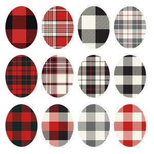 Lumberjack Digital Paper, Buffalo Plaid Check in Red, White, Black and ...